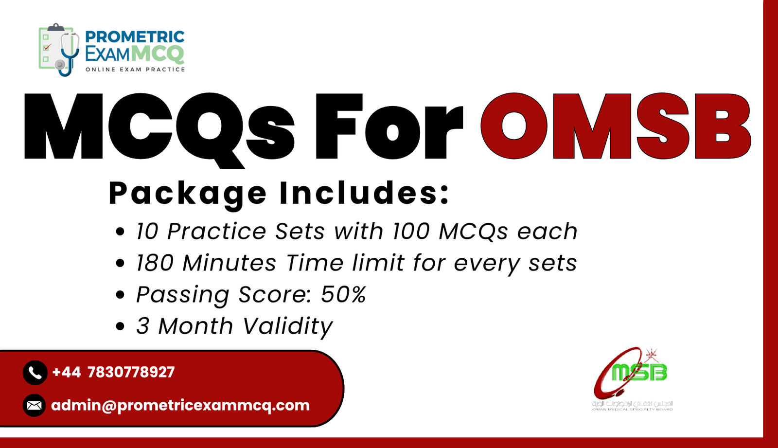 MCQs FOR OMSB - Prometric Exam MCQs 2026