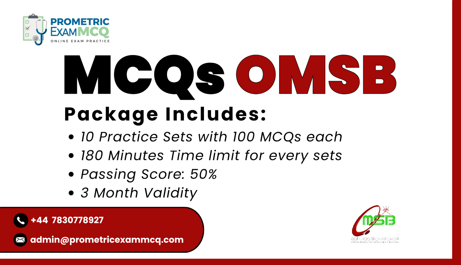 MCQ OMSB - Prometric Exam MCQs 2026