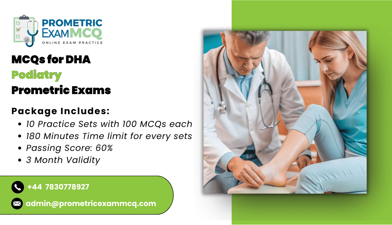 MCQs for DHA Podiatry Prometric Exams - Prometric Exam MCQs 2025
