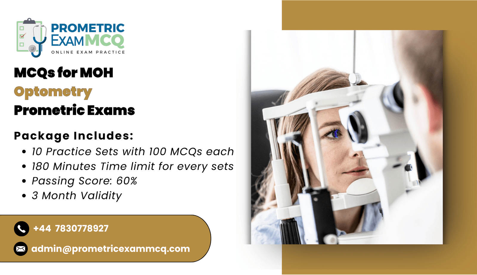MOH Prometric Exam MCQs for Optometry - Prometric Exam MCQs 2025