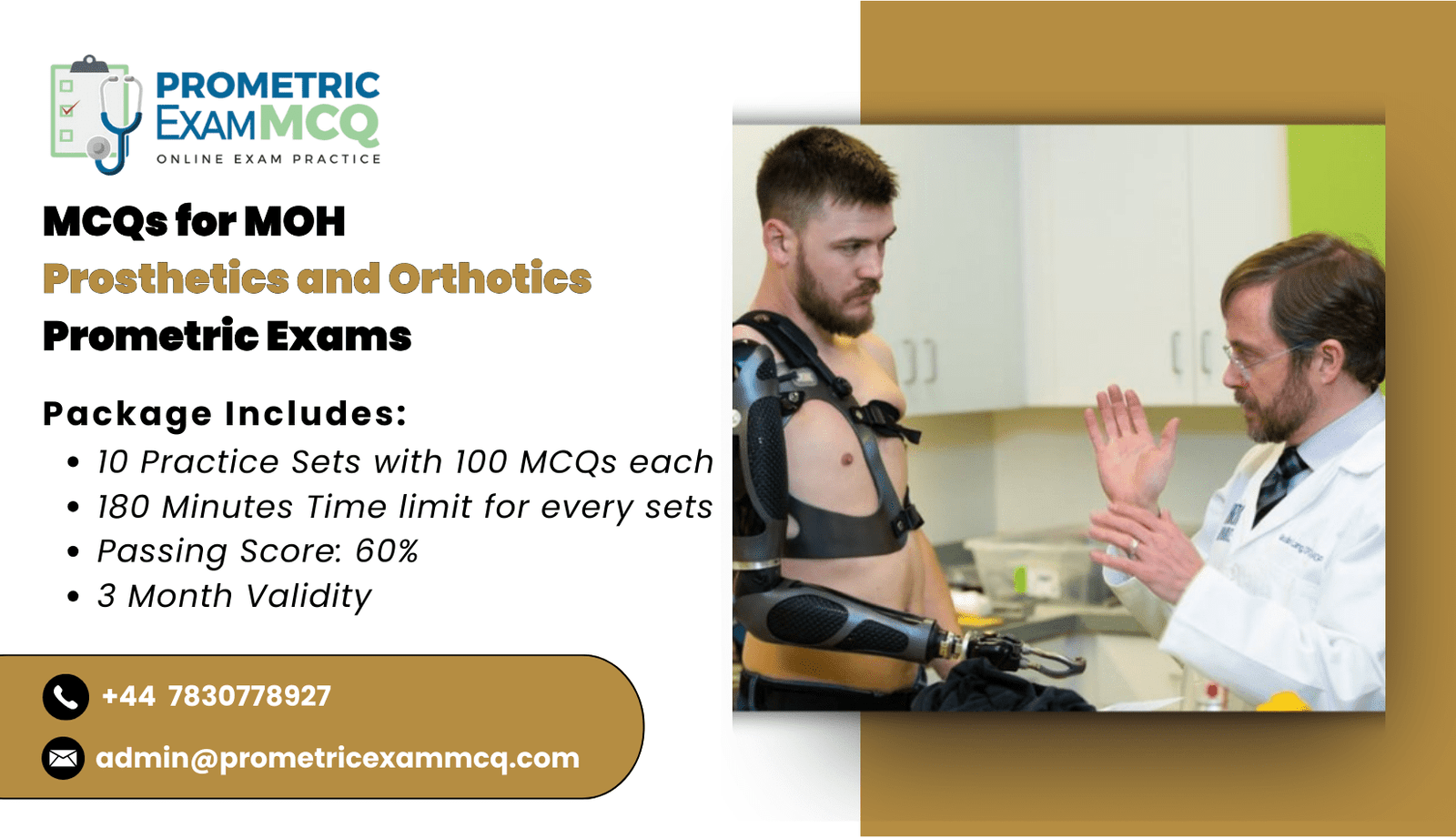 MCQs for MOH Prosthetics and Orthotics Prometric Exams - Prometric Exam MCQs 2025