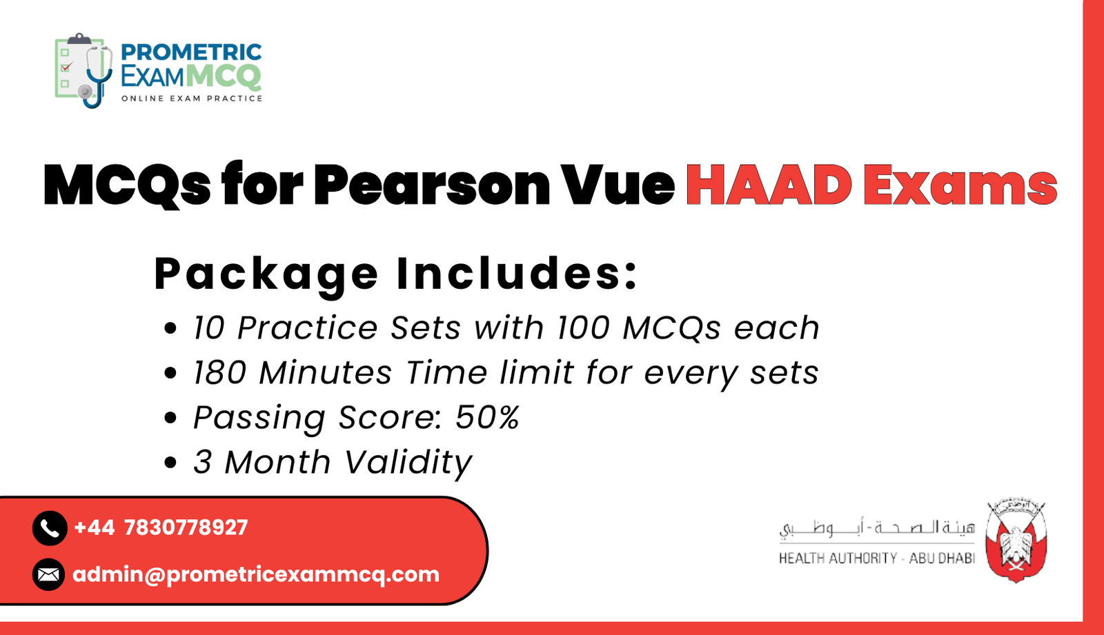 MCQs for Pearson Vue HAAD Exams - Prometric Exam MCQs 2025